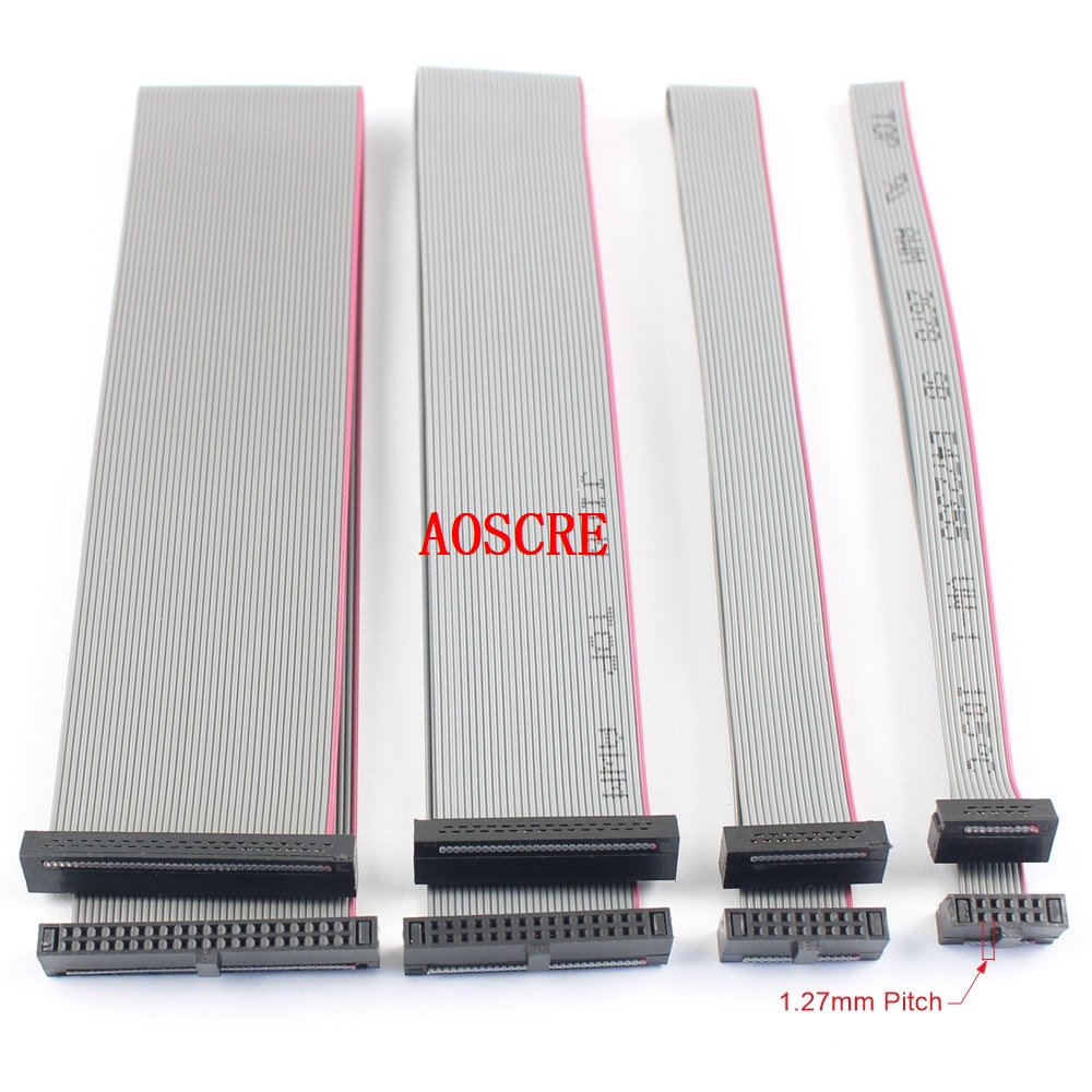 1pcs 0.635mm Pitch 6/8/10/12/14/16/20/24/26/30/34/40/50 Pin Wire Gray Flat Ribbon Cable 10CM ...