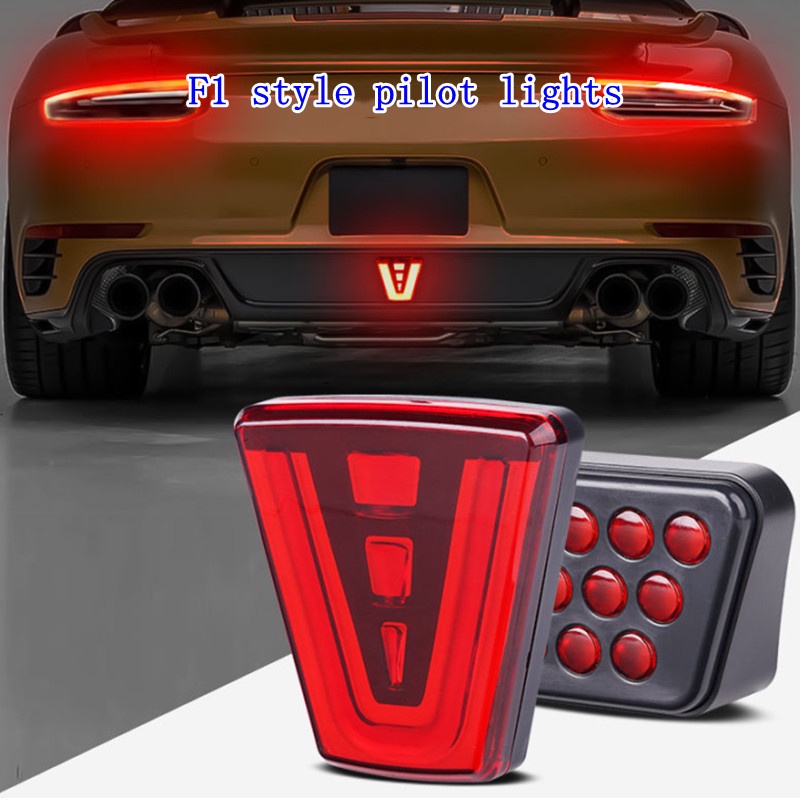 Universal Rear Bumper Diffuser Rear Fog Light W/ F1 Style Strobe Brake ...
