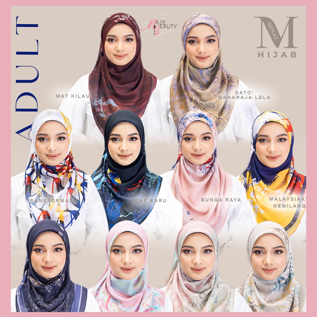 Minaz Hijab Kembara Merdeka 2022/ Bawal Cotton Bidang 48 /Mudah Gosok ...