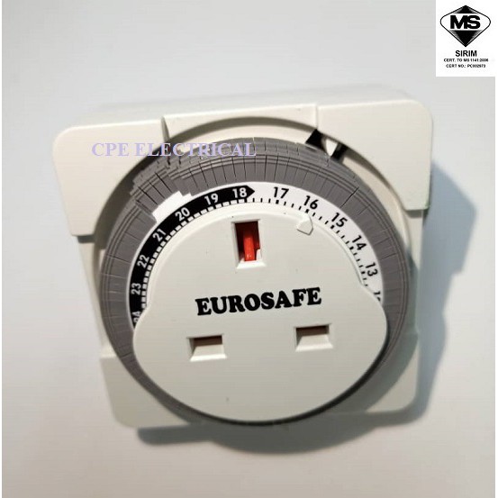 Eurosafe 13a 24hours Plug In Timer Switch Sirim Approve Plug Timer Plug Set Masa Untuk On