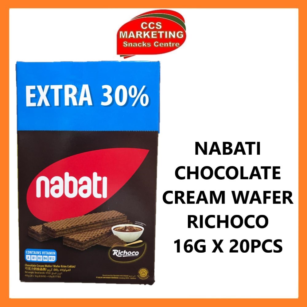 CCS Nabati Chocolate Wafer Richoco Extra 30% ( 16g x 20pcs ) | Shopee Malaysia