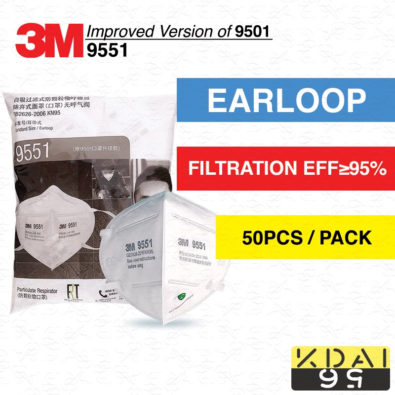 PREMIUM 50PCS 3M 9501 9502 Respirator N95 mask NIOSH PM2.5 N95 MEDICAL ...