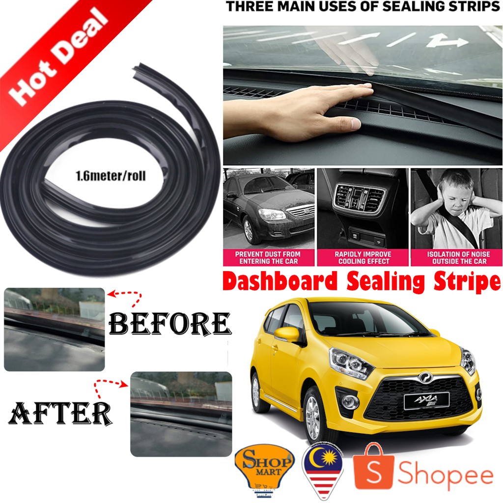 PERODUA AXIA T-Shape Dashboard Rubber Seal Stripe Sound Proof Noise ...