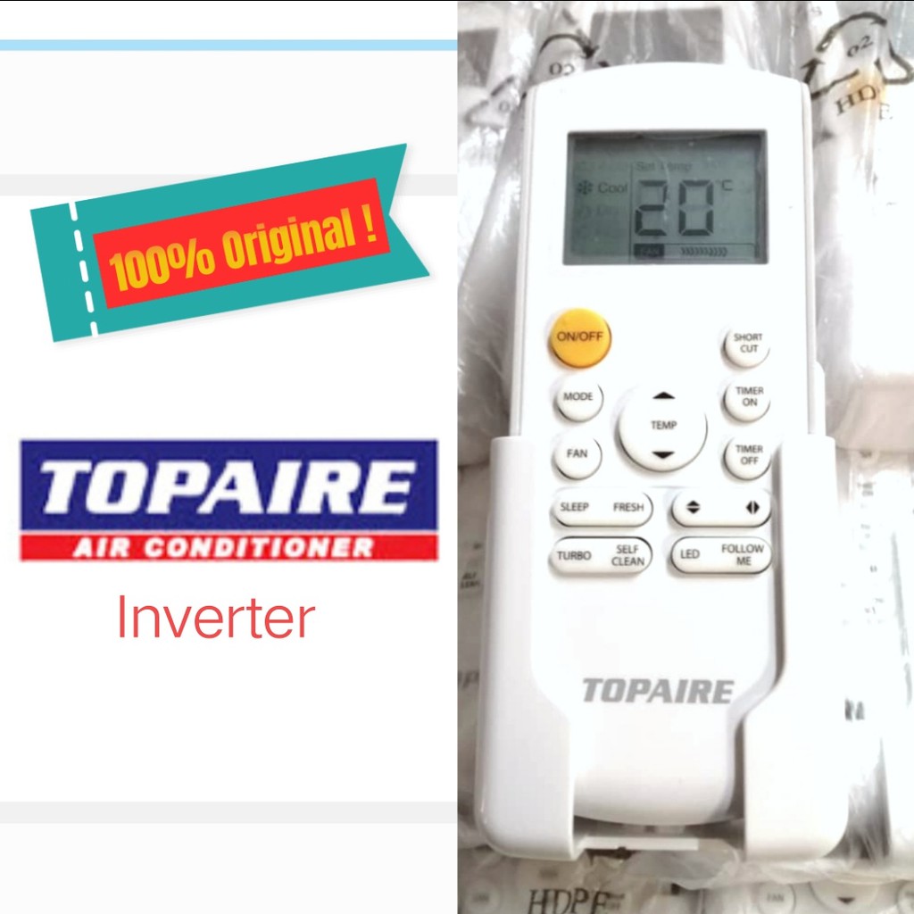 100% Original Topaire Inverter Air Con Conditional Remote Control ...
