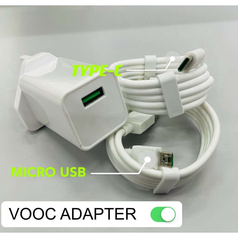 OPPO VOOC 4.0A Flash Charger & VOOC USB Cable ~CABLE MICRO/TYPE-C ...