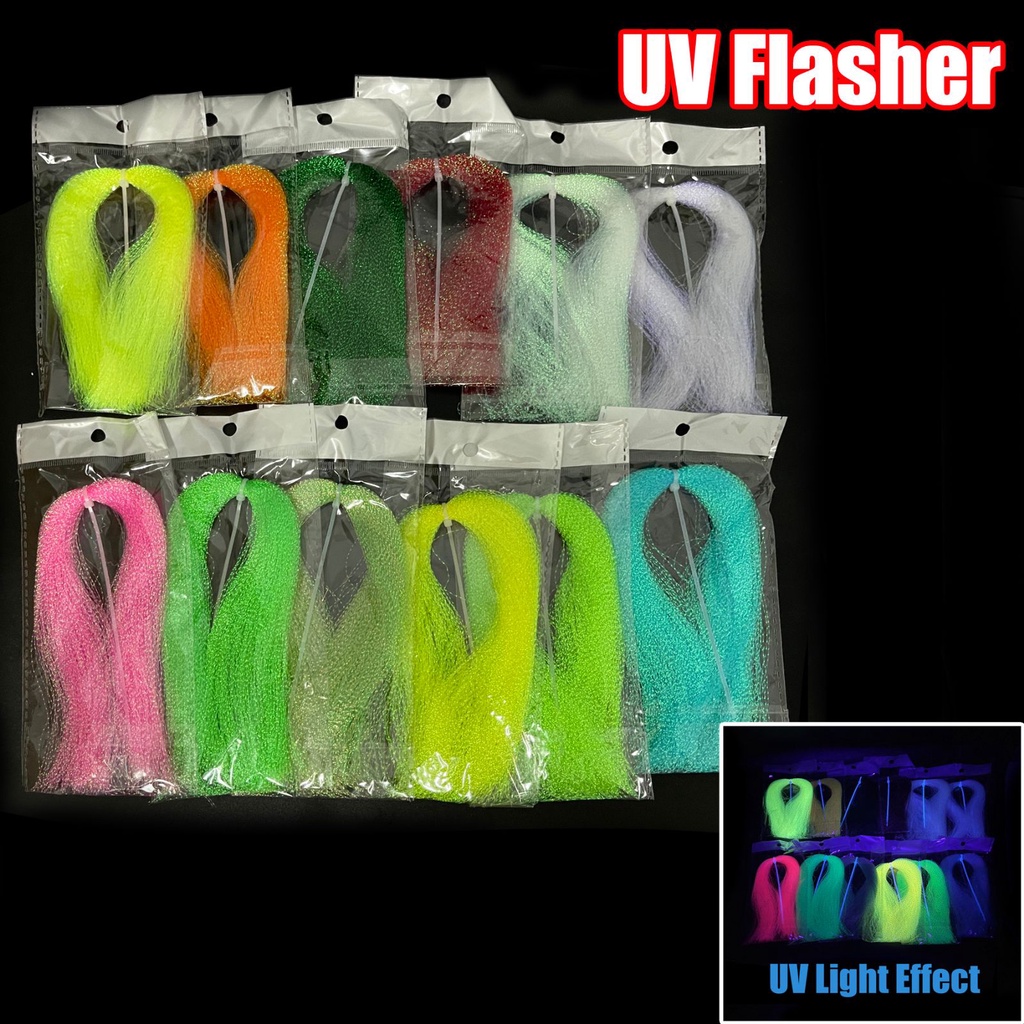 Anh UV Flasher Bulu Kristal for Assist Hook Jigging Flyfishing Fly ...