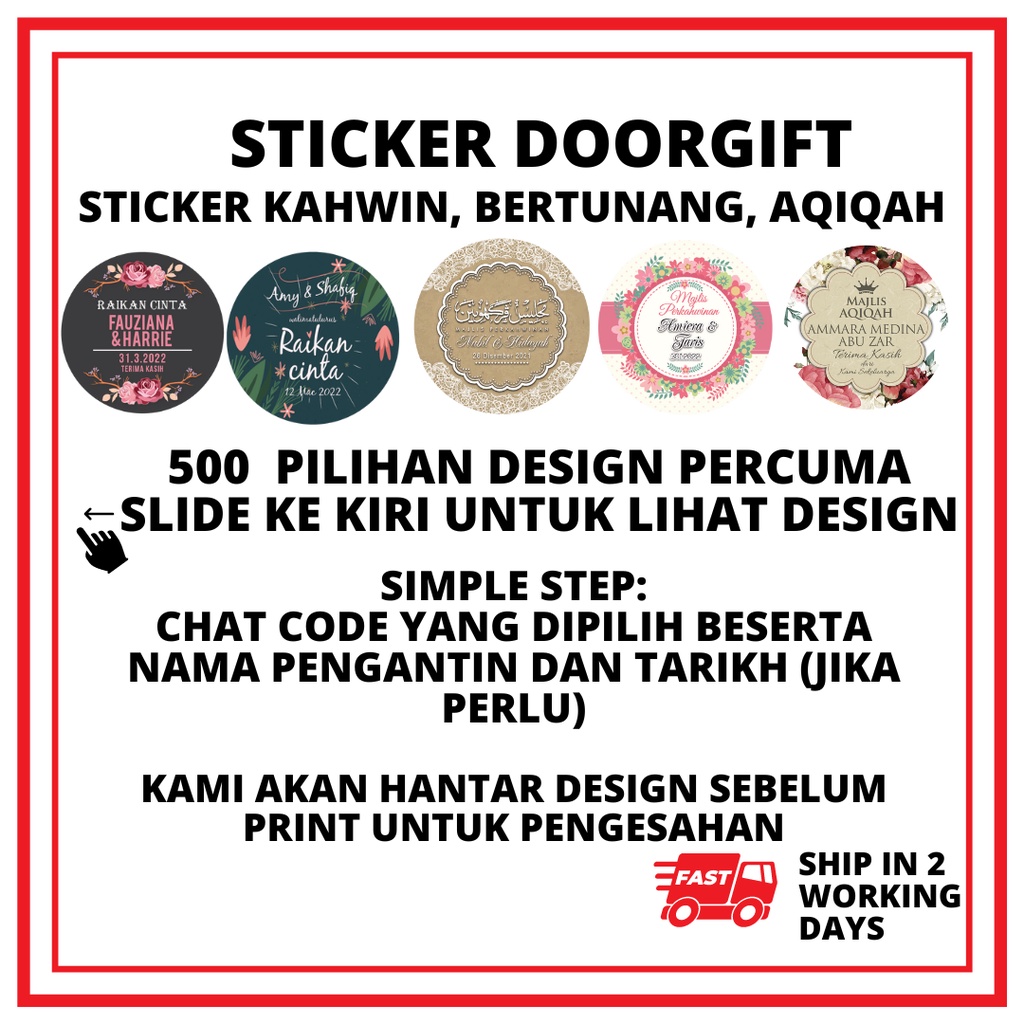 Sticker Wedding Door Gift Stiker Kenduri Kahwin Murah Stickers Doorgift ...