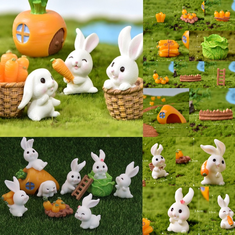 Cute cartoon animal carrot rabbit house cute rabbit cake decoration ...