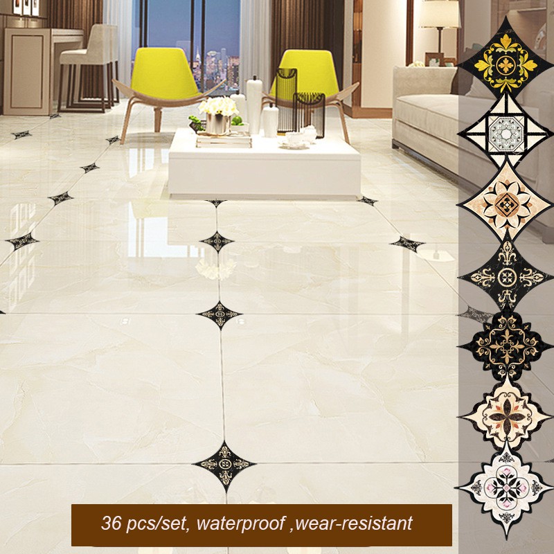 Eogoe 36 PCS Set Tile Diagonal Stickers Self Adhesive Floor Tiles ...