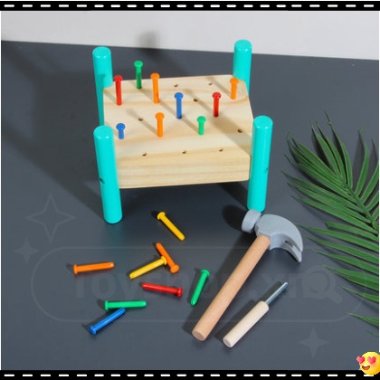 READY STOCK Kids Wooden Montessori Early Learning Educational Hammer ...