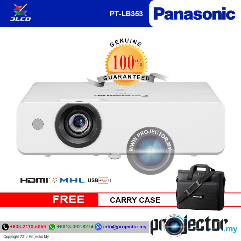 Panasonic PT-LB353 XGA 3300 Lumens Projector, HDMI, VGA, USB Port ...