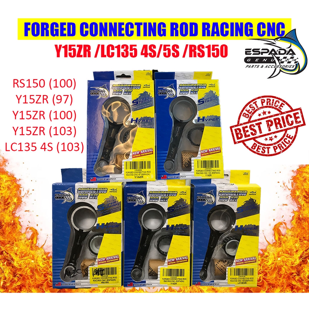 Espada connecting Rod CNC FORGET Size 🔥98 / 100 / 103 🔥y15 /Y15zr/LC135 ...