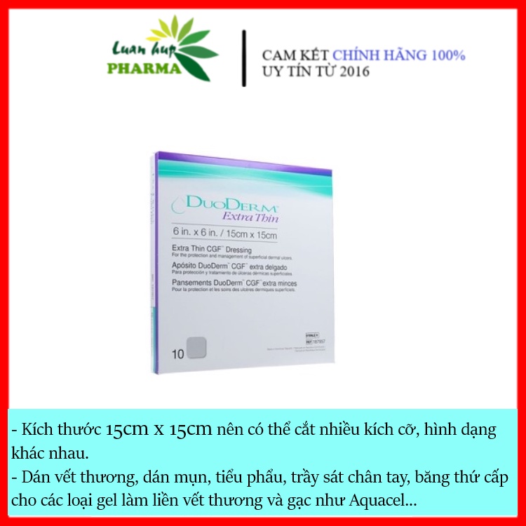 Duoderm EXTRATHIN 15X15 CONVATEC Medical Patch 187957 - Wound patch ...