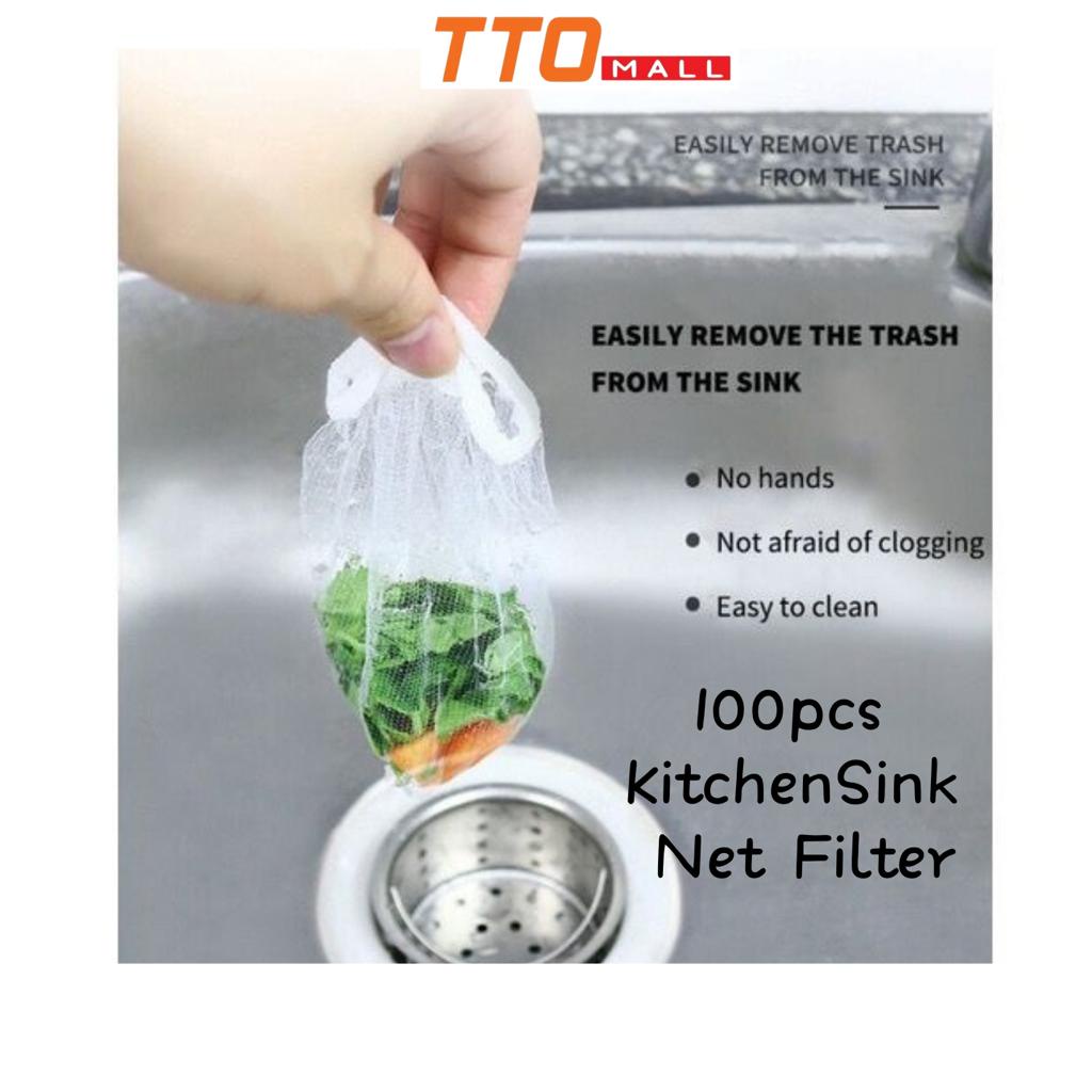 [TTO] 100pcs Kitchen Sink Net Filter Sink Basket Bag Drain Strainer ...