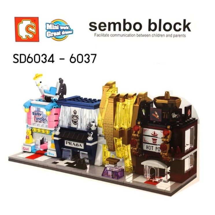 Lego Compatible Sembo Block SD6034-SD6041 8 Types of building mini ...