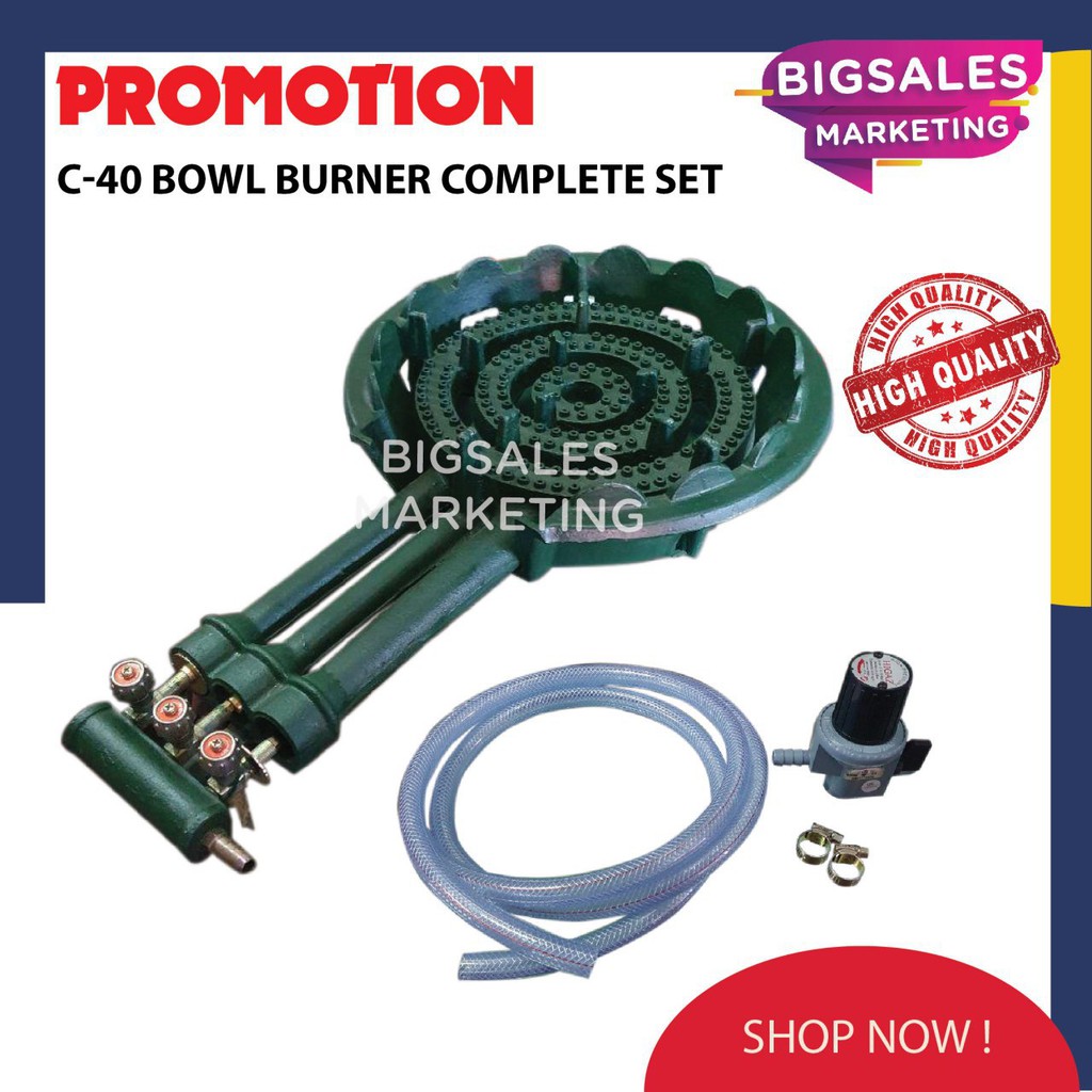 C-40 BIGSALES Cast Iron Bowl Burner 3 Fire Control High Pressure Gas ...