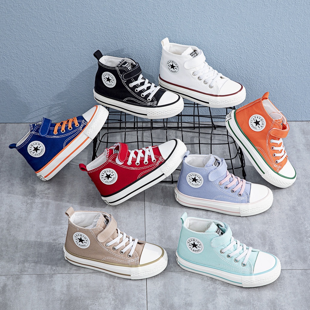 Children's High-top Candy-colored Canvas Shoes Boys' Cloth Shoes Girls ...