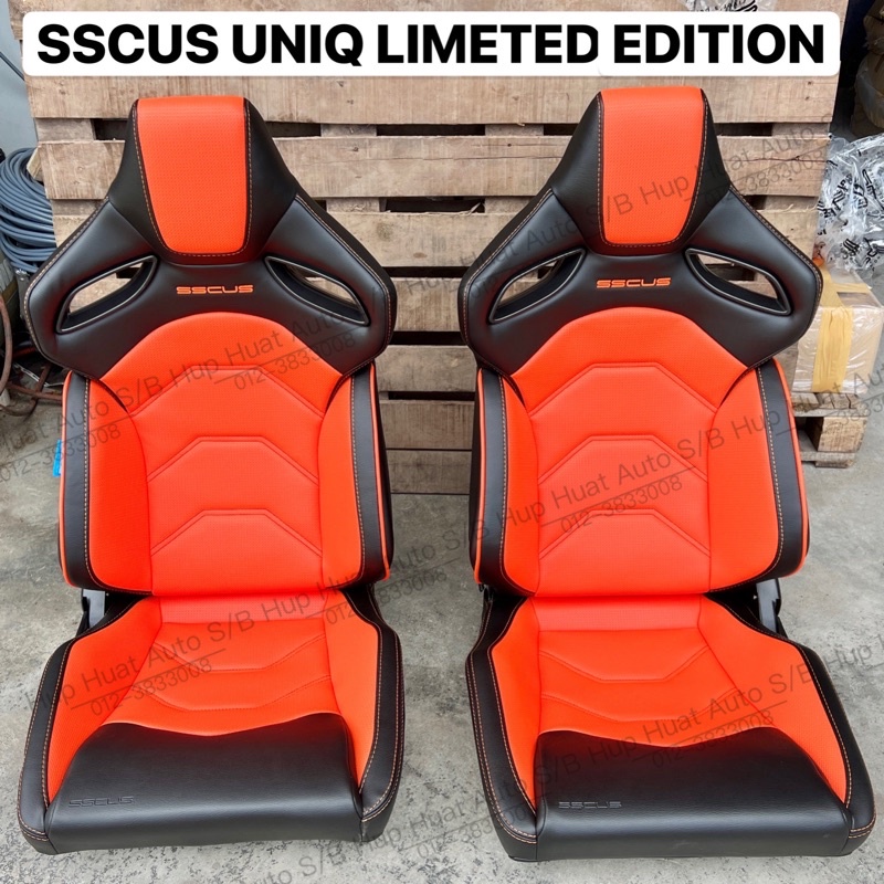 SSCUS SPORT SEAT UNIQ ORANGE FOR WIRA WAJA GEN2 PERSONA EVO3 GSR MYVI ...