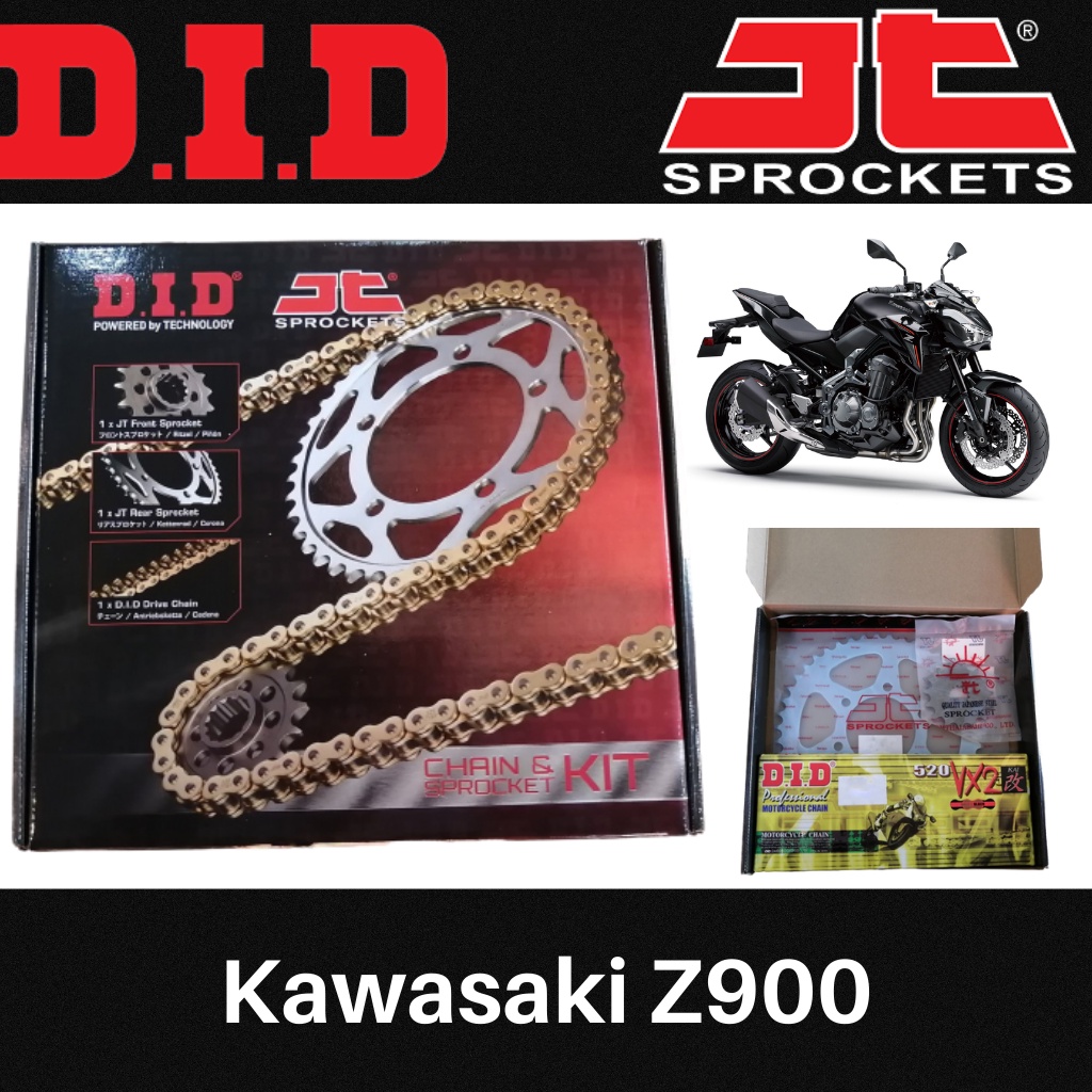 Sprocket Chain Kawasaki Z900 Full Set DID+JomThai (Gold Colour Chain ...