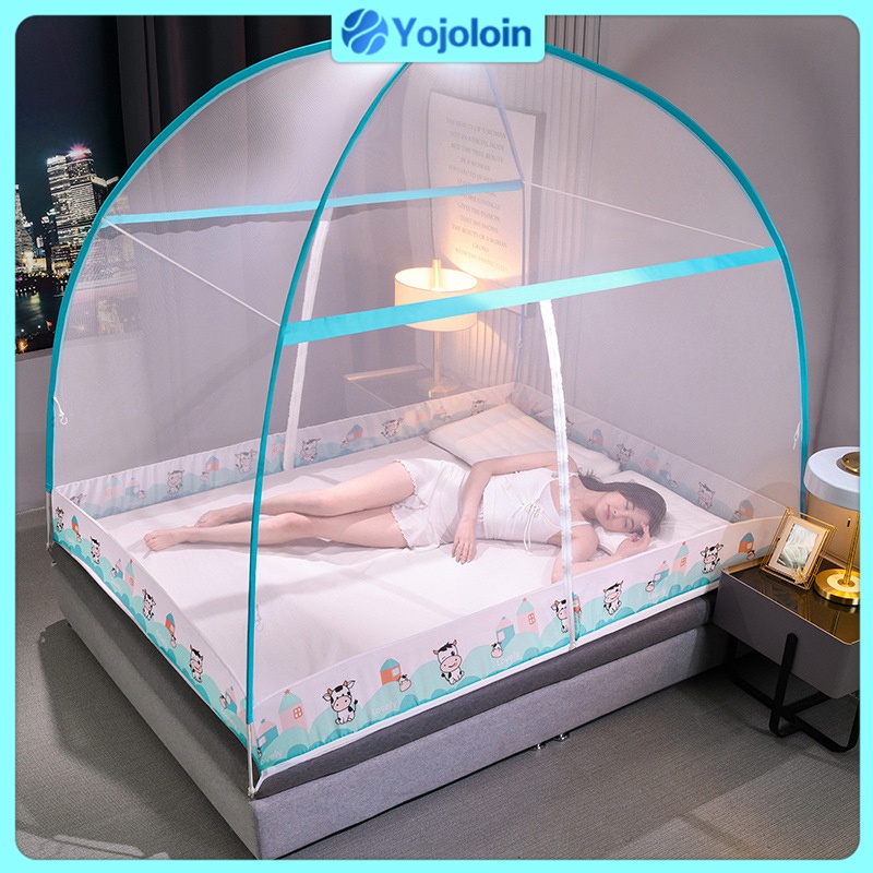 Single/Queen/King 2 Door Mosquito Net Baby Mosquitoes Bed Kelambu ...
