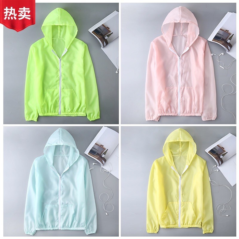 Transparent Anti UV Jacket Sun Protection Clothing Women Zipper Hooded ...