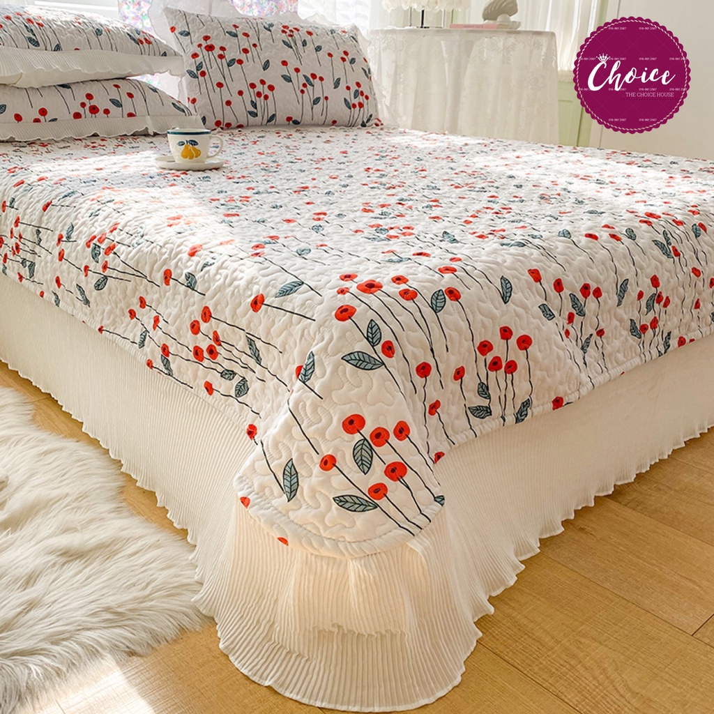 🔥🔥 Readystock 🔥🔥Set Cadar 3 in 1 Cadar Ropol Quilted PATCHWORK RUFFLES ...