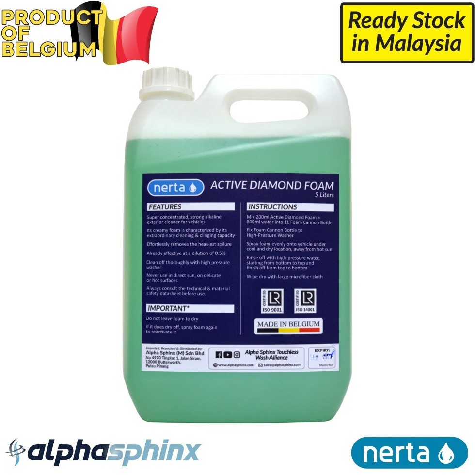 Nerta Active Diamond Foam (5 Litre) Touchless Car Truck Wash Shampoo ...
