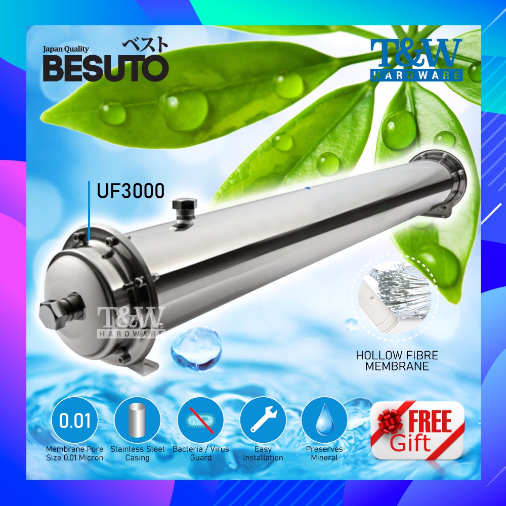 BESUTO SS304 UF3000 3000L/H Ultra Filtration UF Membrane Water Filter 0 ...