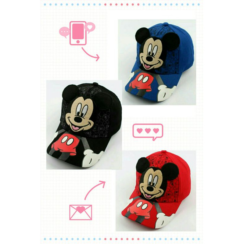 (Ready Stock) Topi budak Mickey Mouse / Children Cap | Shopee Malaysia