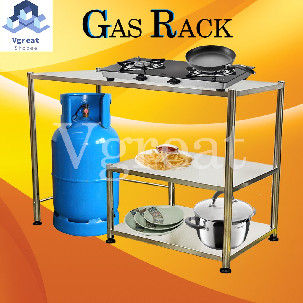 VGREAT Stainless Steel Kitchen Stove Rack Dapur Gas Stove Rack Rak ...