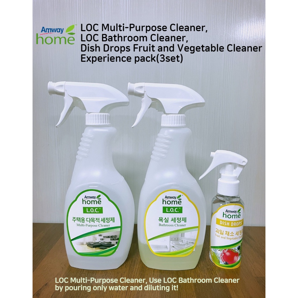 Amway Home LOC Multi-Purpose Cleaner, LOC Bathroom Cleaner, Dish Drops ...