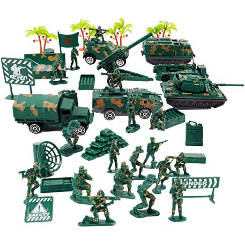 Military Plastic Toy Soldiers Army Men Figures Poses Kit Askar Mainan ...
