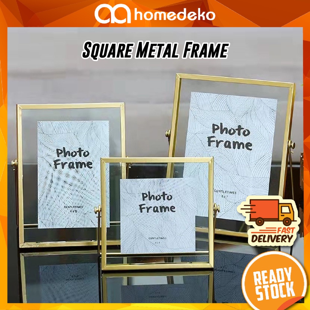 Square Gold/Black Metal Frame 4inch/6inch/7inch European Style Table ...
