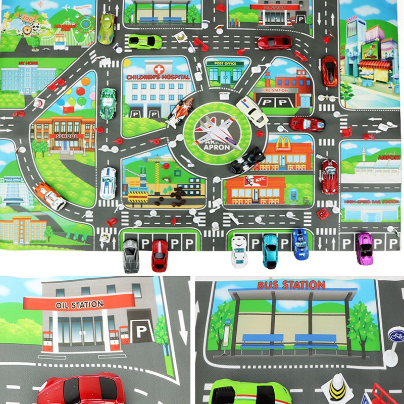 83*58cm City Traffic Road Map Baby Crawling Mat English Version Gifts ...