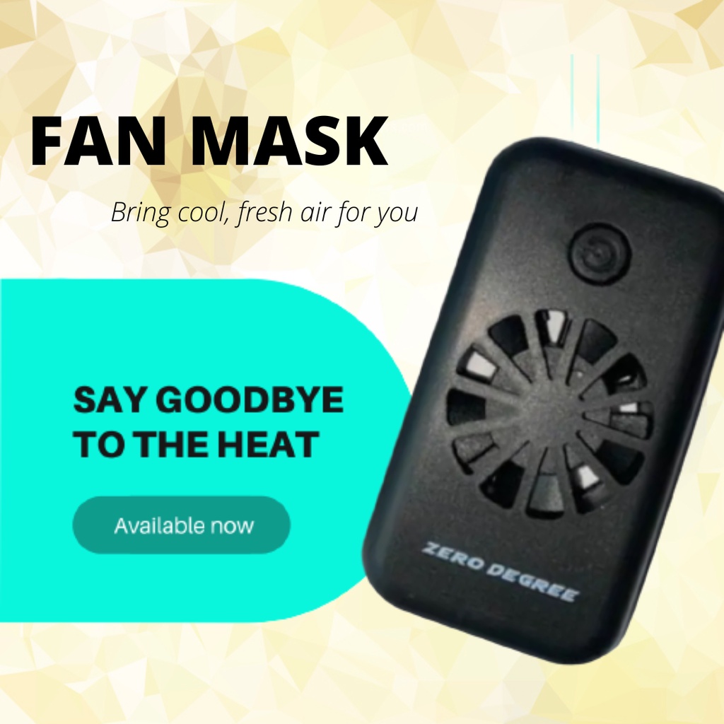 ZERO DEGREE Cooler Mask Fan Cotton Disposable Mask Companion Black ...