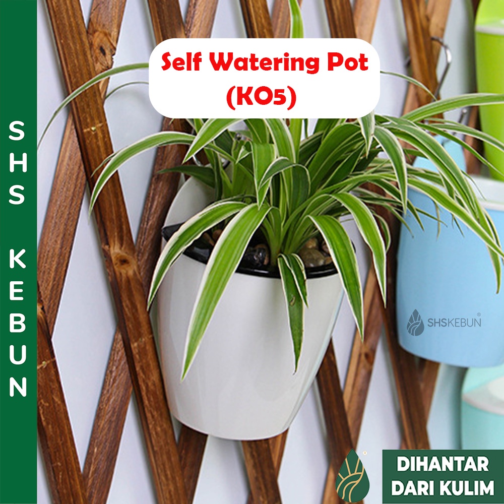 Hangable Small Self Watering Pot K05 Indoor Plant Pot Pasu Bunga ...