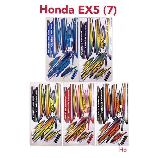 Honda EX5 High Power (7) Body Stripe Body Sticker Black/Red/Green/Blue ...