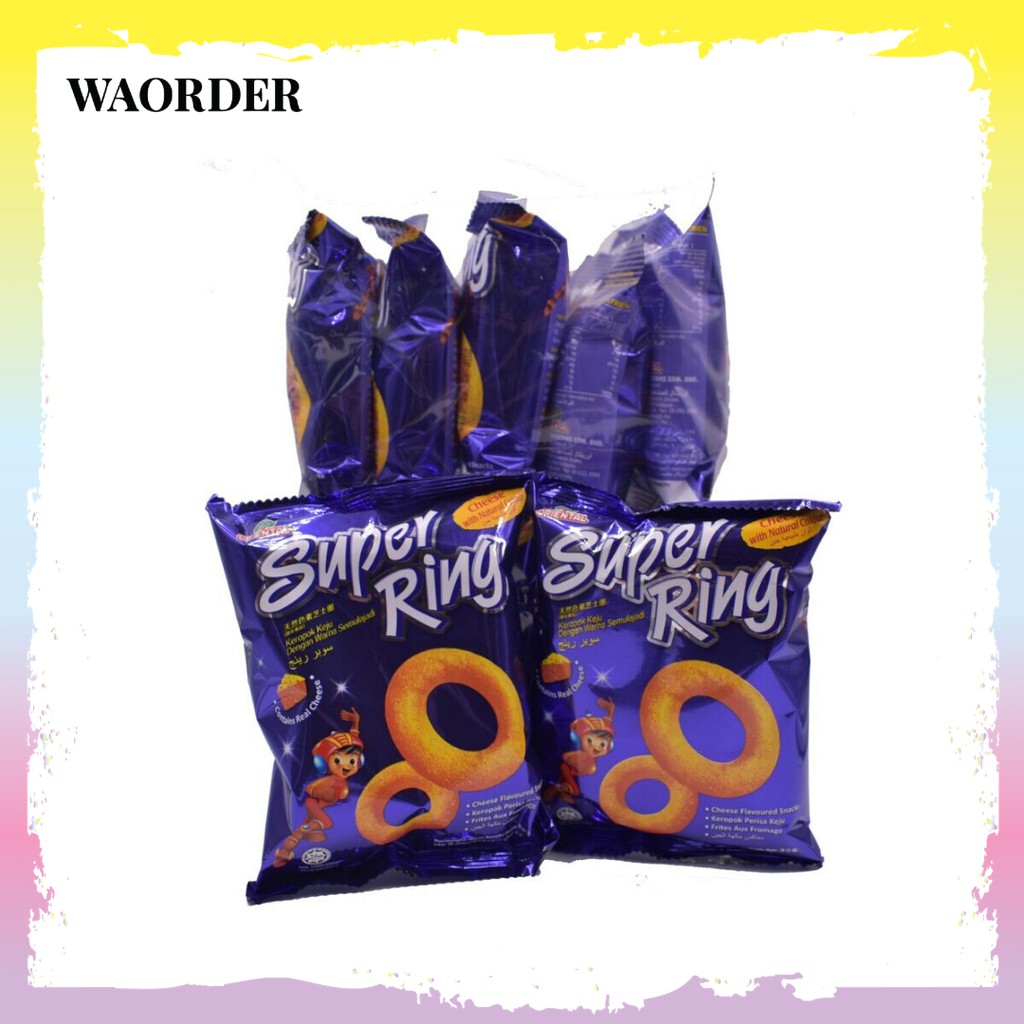 SUPER RING keropok keju dengan warna semula jadi/cheese flavour snack ...