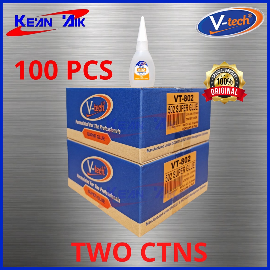 [100PCS] Vtech Super Glue VT-802 502 / Strong Heavy Duty Elephant Gam ...