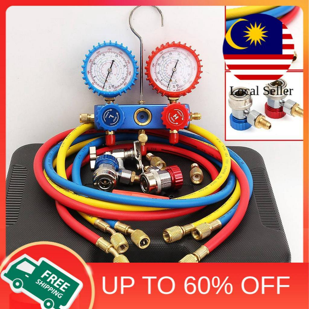 Car Air Conditioning Pressure Manifold Gauge Hose Kit for R134A R12 R22 ...