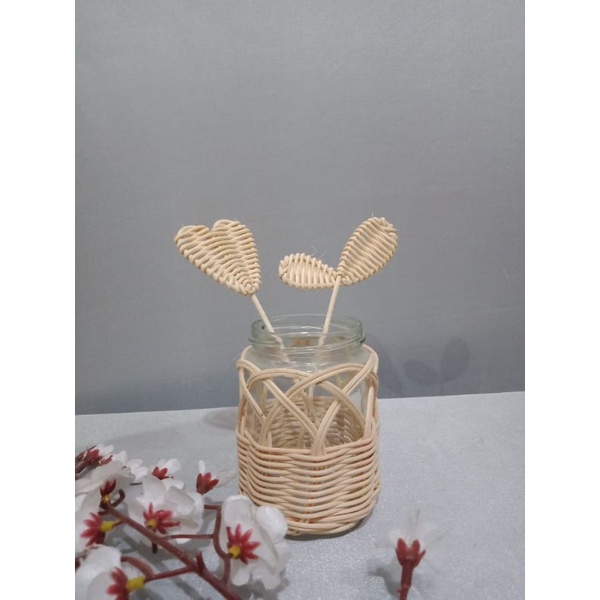 Rattan Bookshelf Heart model/rattan bookmark/reed rattan | Shopee Malaysia