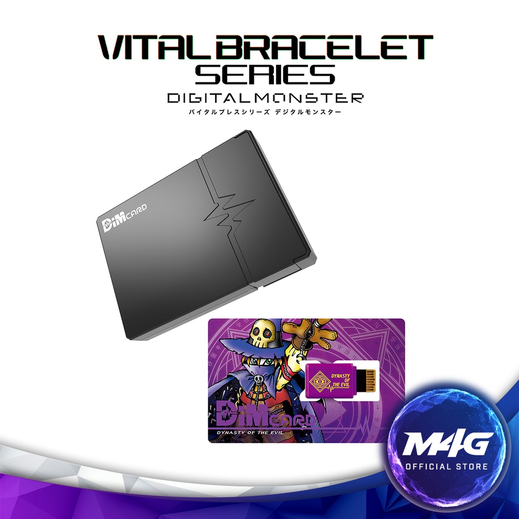 Bandai Digimon Vital Bracelet DIM Card Dynasty of the Evil + Holster ...