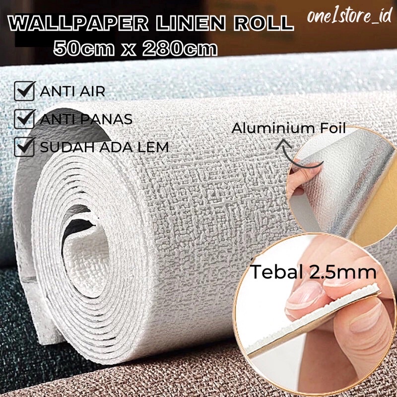 Wall Wallpaper Roll Wallpaper Premium Linen Wallpaper 50cm x 280cm ...