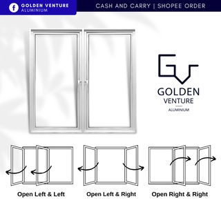 GV Aluminium Window Casement Window 2' Width x 4' Height Natural ...