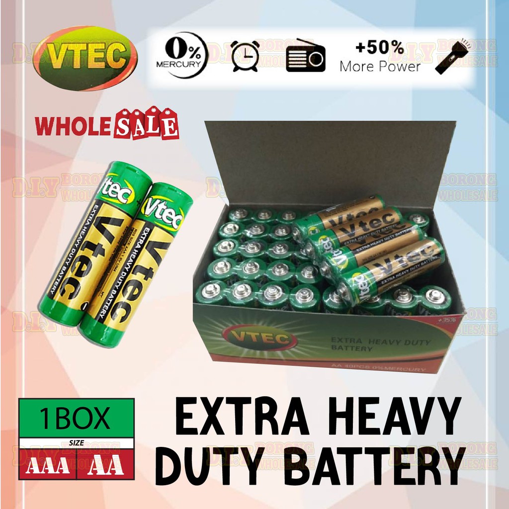 VTEC battery AA/AAA extra heavy duty battery [ 1BOX ONLY]/Bateri VTEC ...