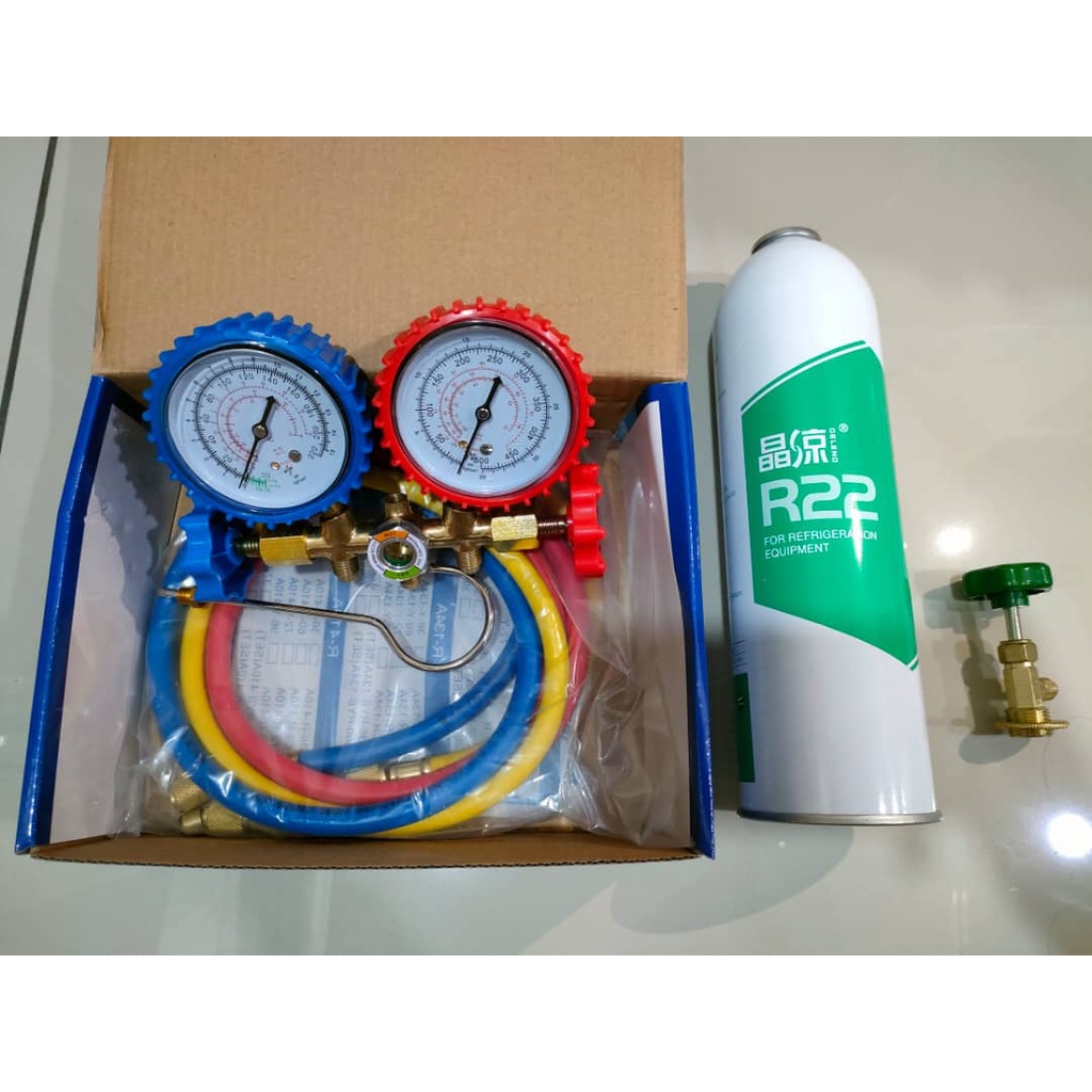 Brass Manifold Gauge Set FOR (R22 R134a R404a R12) //Value Set with ...