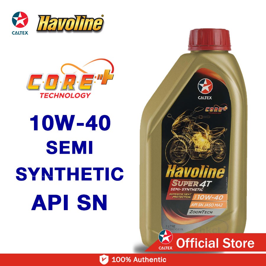 CALTEX Havoline Super 4T Semi-Synthetic 10W40 Engine Oil API SN (1L ...