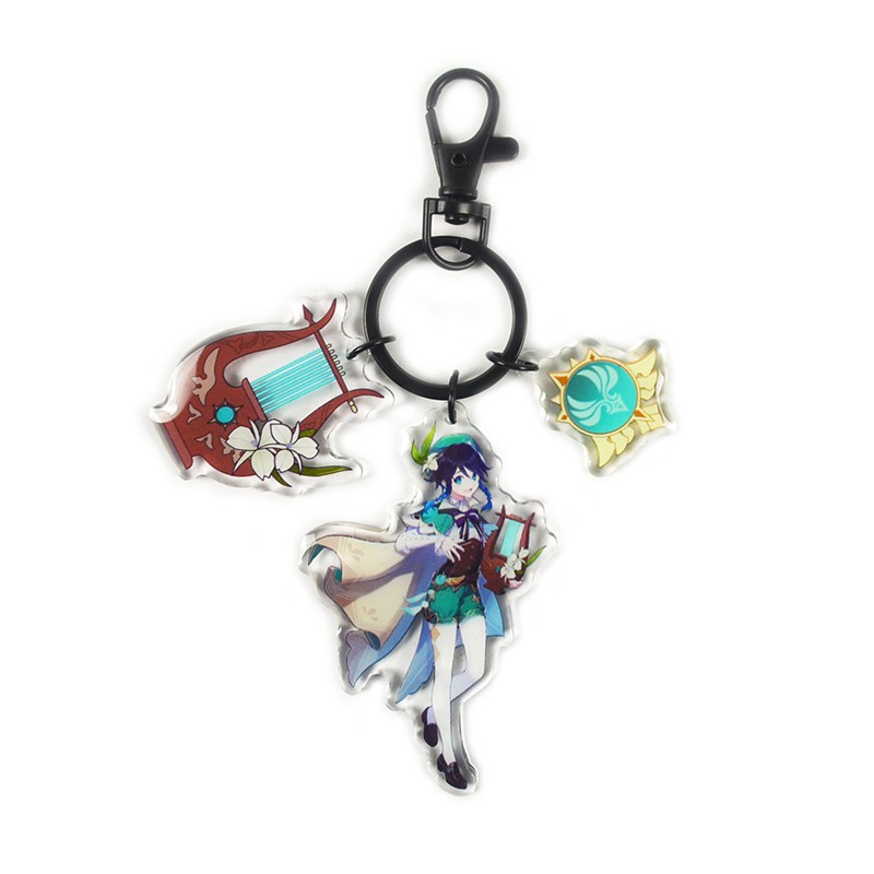 3 in 1 Genshin Impact Keychain Nahida genshin impact Diluc Klee Ganyu ...