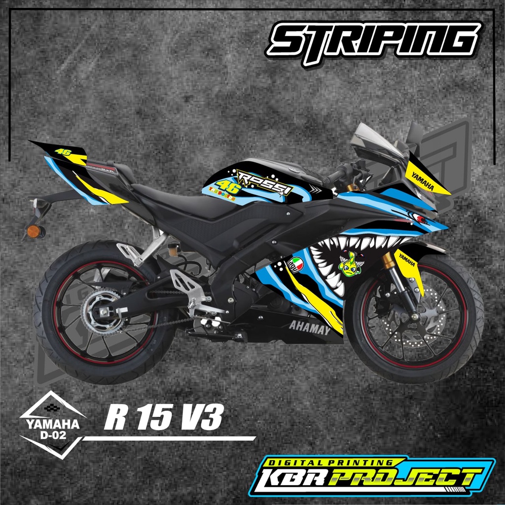 Sticker R15 V3 striping R15 V3 Motorcycle YAMAHA Motorcycle sticker ...