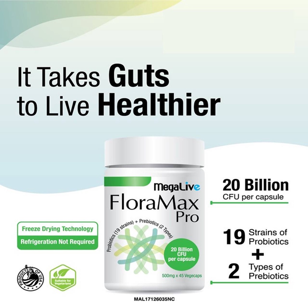 [FREE SHIPPING!!!] MegaLive FloraMax Pro 500mg Vegecaps 2x45's/45's ...